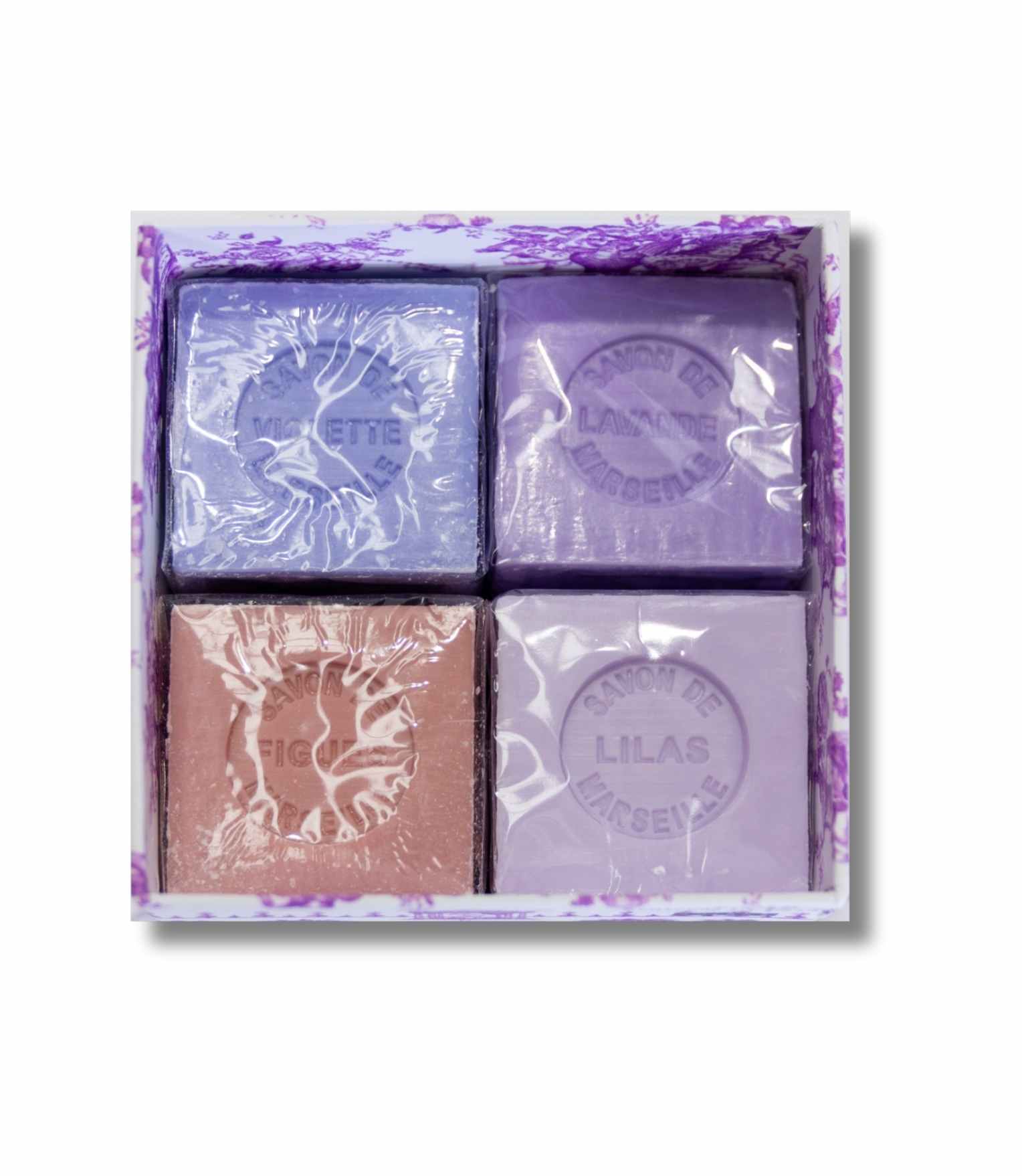 Coffret Purple - Shea Butter Soaps (Lilac, Lavender, Fig, Violet) 4x10