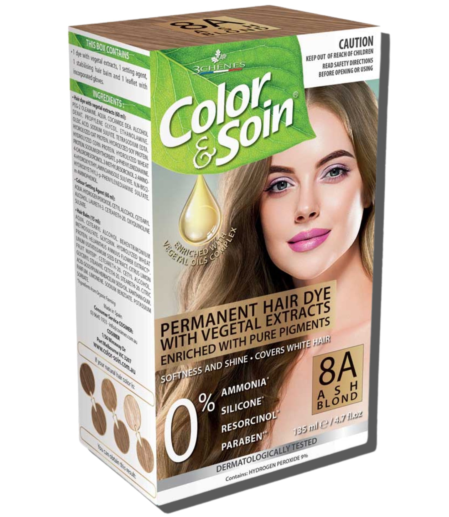 Color & Soin Permanent Hair Dye 8A | French Beauty Co.